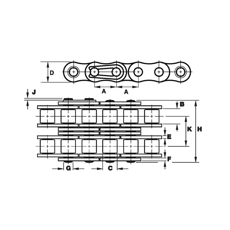 CHAINE DOUBLE ASA 60-2D 19,05 ELITE FLEXON LE METRE