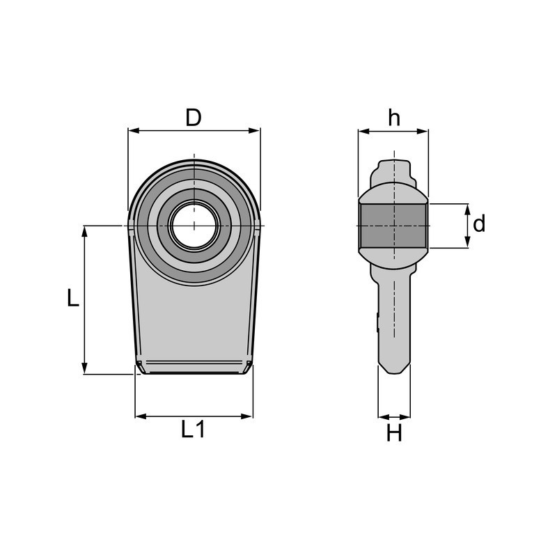 ROTULE PLATE LONGUE A SOUDER CAT1 19 MM