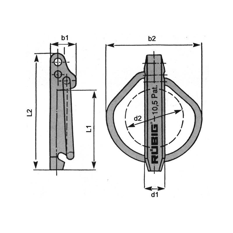 GOUPILLE CLIPS DE SECURITE 12X45 Ø 11,5 MM RUBIG BLISTER DE 2